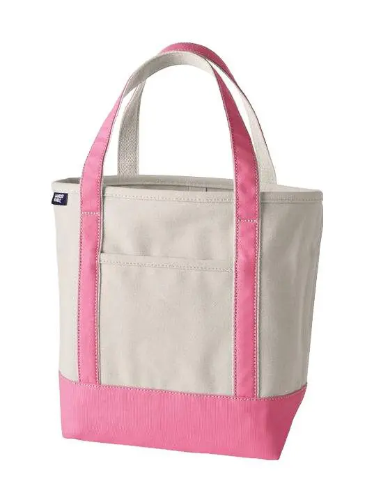 LANDS' END Canvas Tote Bag - Natural/fresh Pink