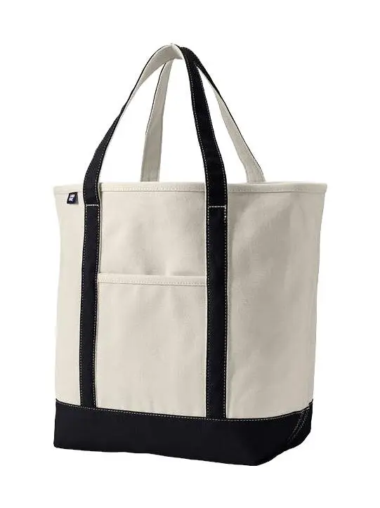 LANDS' END Canvas Tote Bag - Natural/fresh Pink