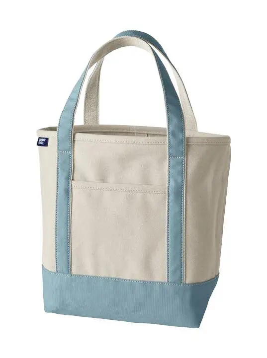 LANDS' END Canvas Tote Bag - Natural/pale Teal