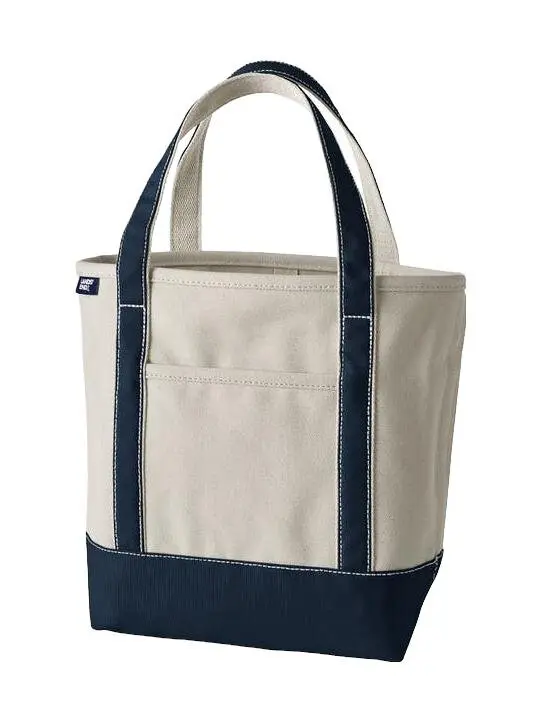 LANDS' END Canvas Tote Bag - Natural/radiant Navy