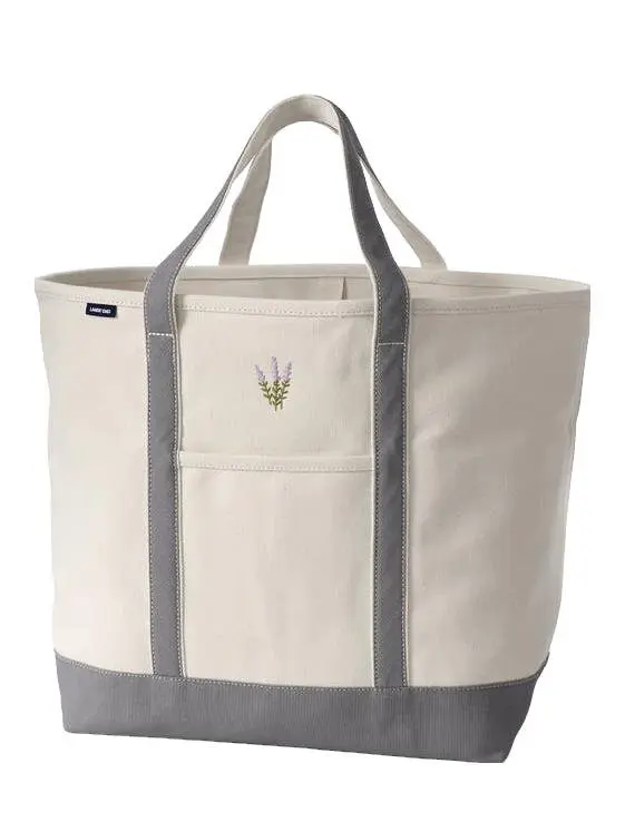 LANDS' END Canvas Tote Bag - Natural/silver Graphite