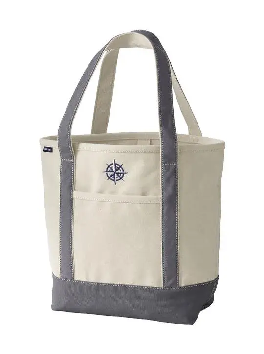 LANDS' END Canvas Tote Bag - Natural/silver Graphite