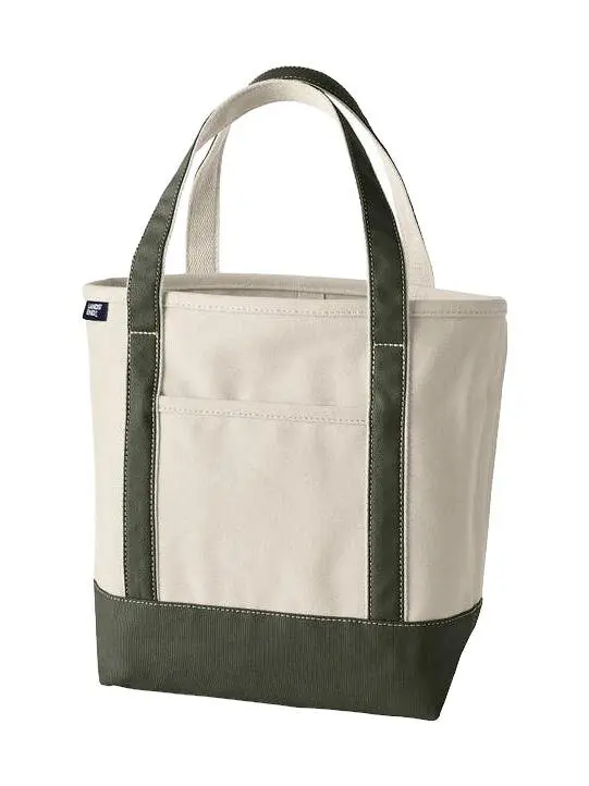 LANDS' END Canvas Tote Bag - Natural/true Navy