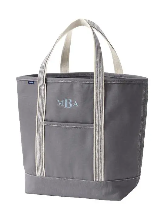 LANDS' END Canvas Tote Bag - Silver Graphite