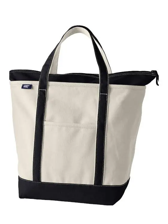 LANDS' END Canvas Zip Tote - Black