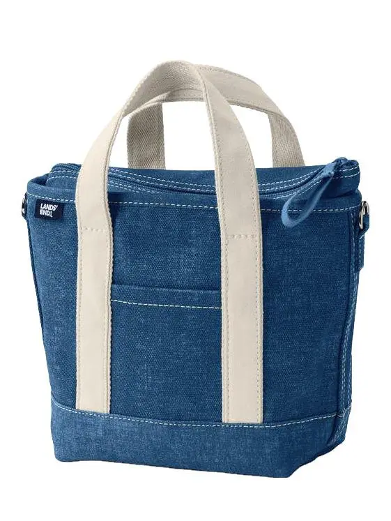 LANDS' END Canvas Zip Tote - Denim Blue