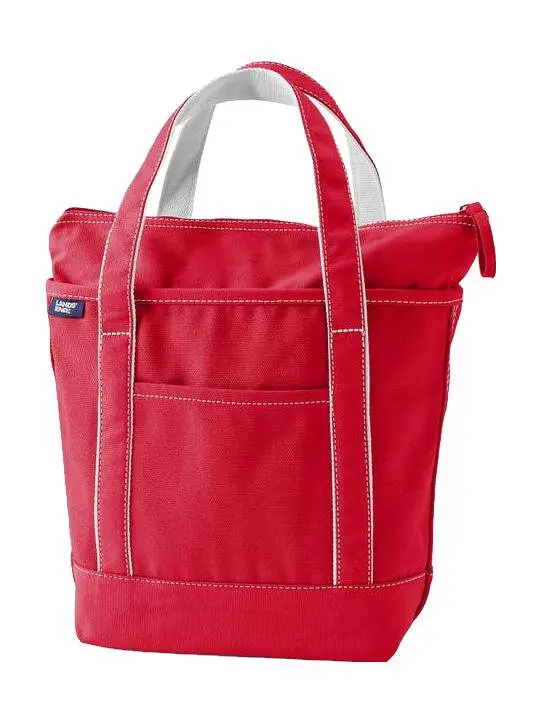 LANDS' END Canvas Zip Tote - Heritage Red