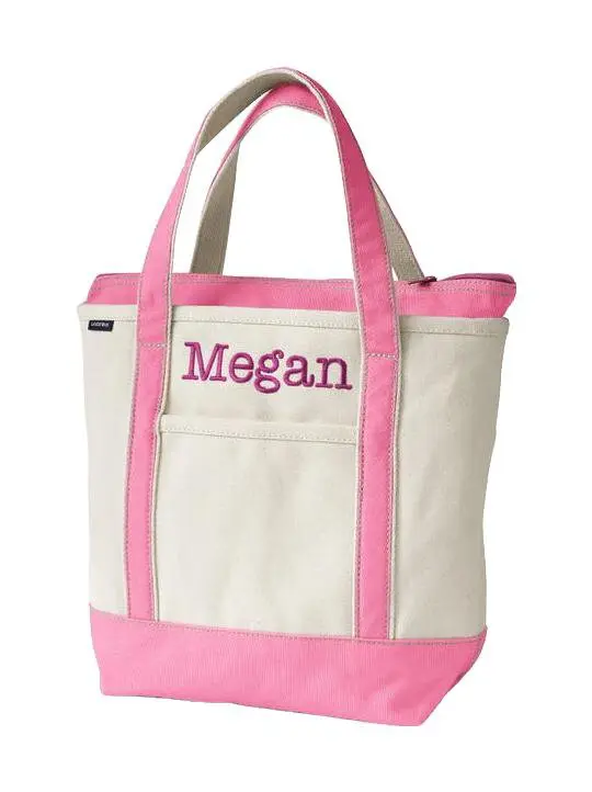 LANDS' END Canvas Tote Bag - Natural/fresh Pink