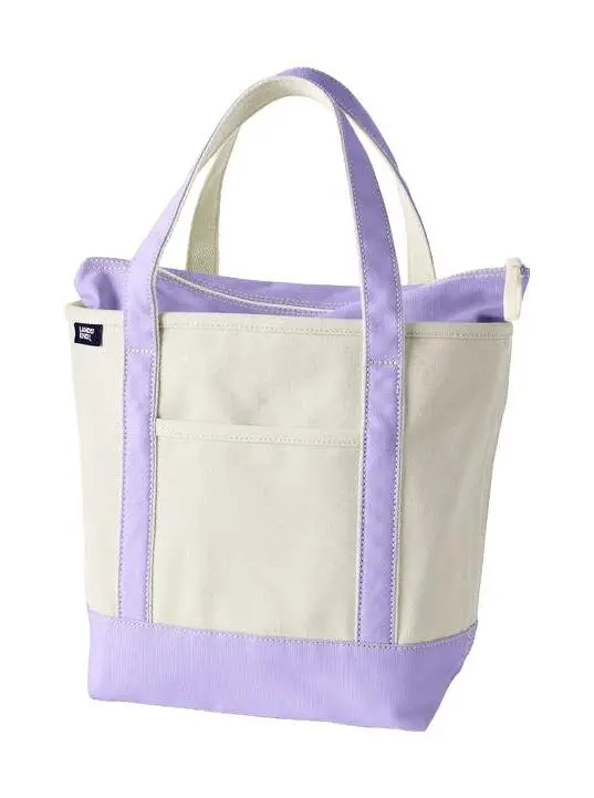 LANDS' END Canvas Zip Tote - Natural/lavender Cloud
