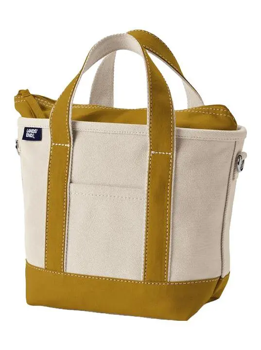 LANDS' END Canvas Zip Tote - Natural/metallic Gold Star