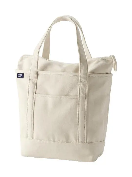 LANDS' END Zip Top Canvas Tote Bag - Natural/natural