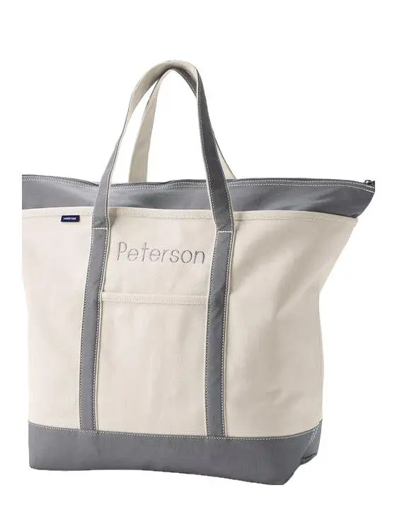 LANDS' END Canvas Tote Bag - Natural/silver Graphite