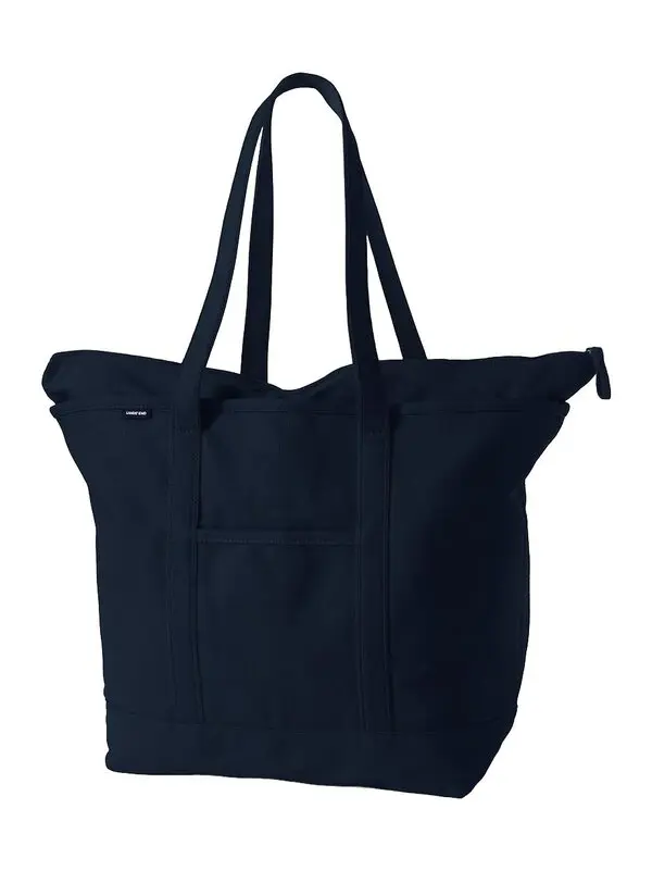 LANDS' END Canvas Tote Bag With Zip Top - Radiant Navy