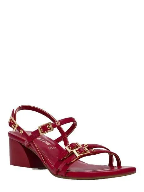 Anne Klein Mackenzie Strappy Sandals - Dark Red Smooth