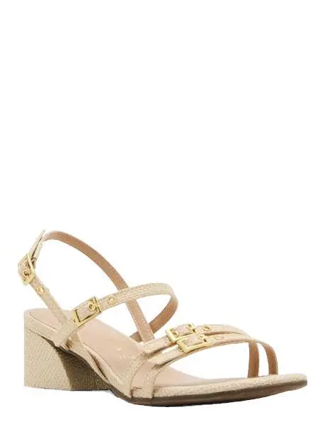 Anne Klein Mackenzie Strappy Sandals - Natural Raffia