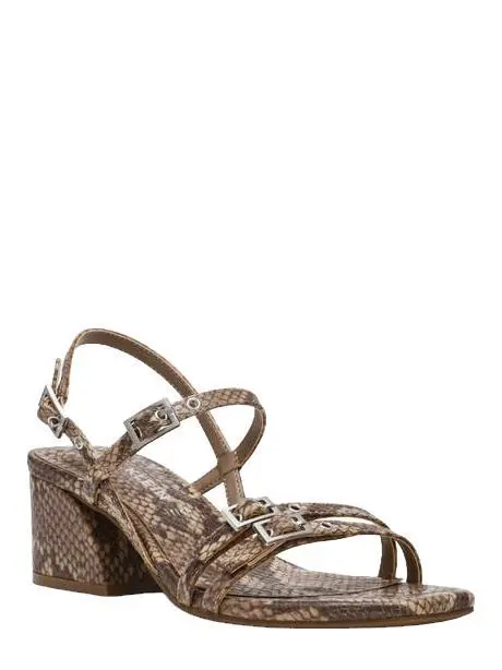 Anne Klein Mackenzie Strappy Sandals - Taupe Snake Print