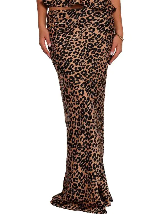 PETAL & PUP Velman Print Maxi Skirt - Leopard
