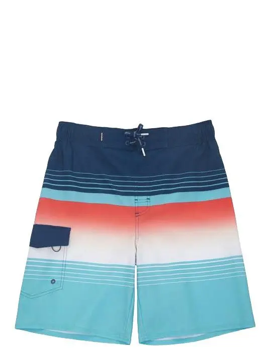 ROKKA&ROLLA Quick-dry Swim Trunks With Elastic Waist - Blue Stripes