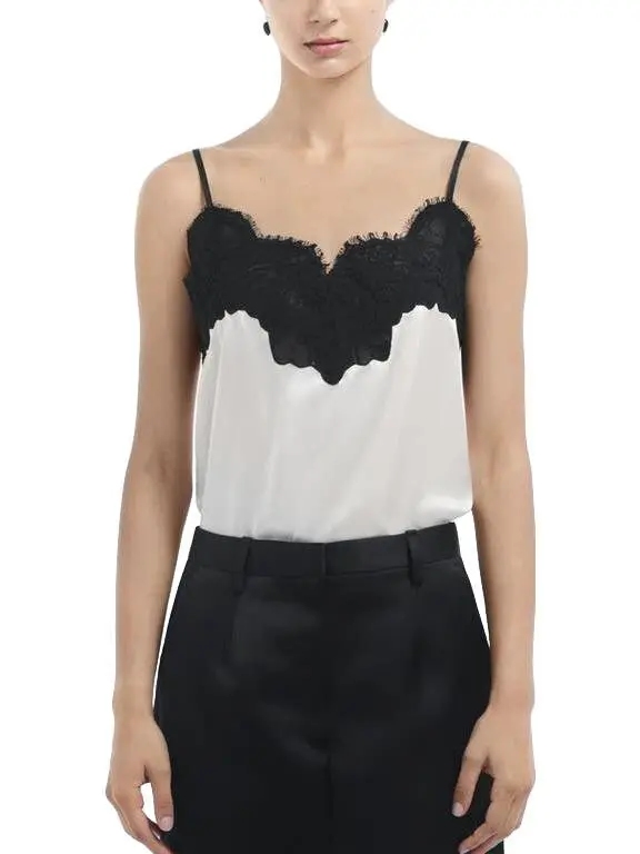 Co Lace Trimmed Silk Camisole - Ivory