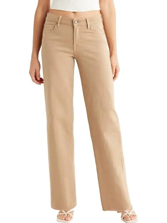 HIDDEN JEANS Wide Leg Mid-rise Jeans - Almond