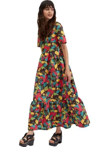 La DoubleJ Belle Tiered Dress - Vines Brown