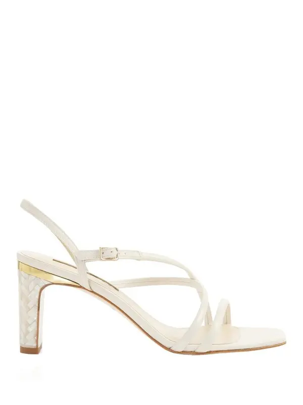 FREYA ROSE Giselle Ankle Strap Pearl Heel Sandal - Ivory