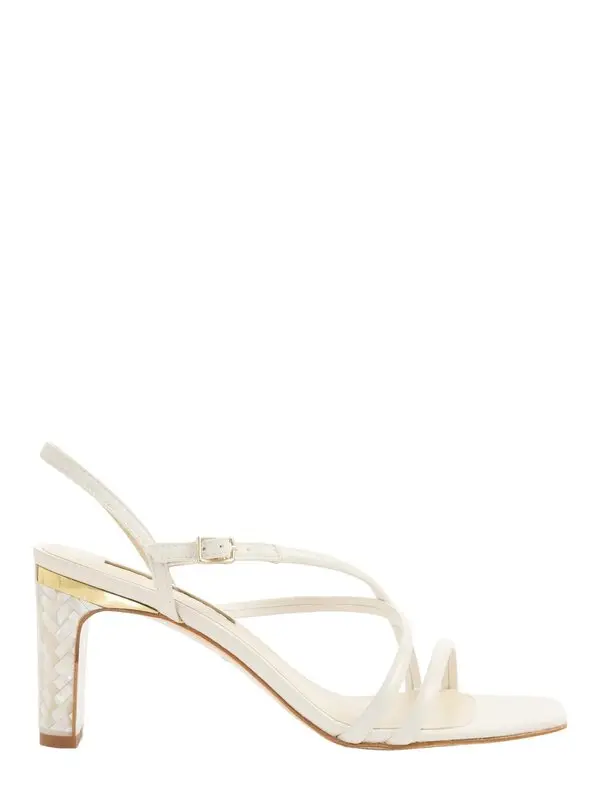 FREYA ROSE Giselle Ankle Strap Pearl Heel Sandal - Ivory