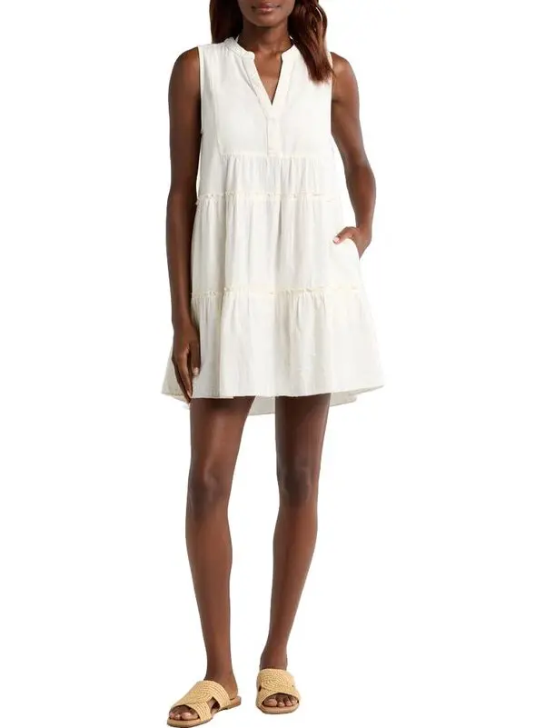 Elan Tiered Cotton-blend Dress - White