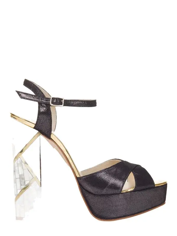 FREYA ROSE Cher Noir Pearl Heel Sandal - Black