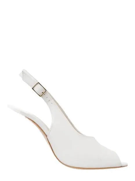 FREYA ROSE Zara Slingback Peep Toe Sandal - White