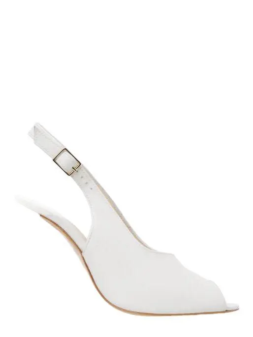FREYA ROSE Zara Slingback Peep Toe Sandal - White