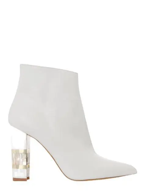 FREYA ROSE Jasmine Pearl Heel Ankle Boot - White