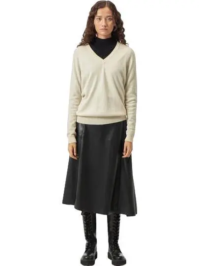 Gobi Cashmere V-neck Sweater - Off White
