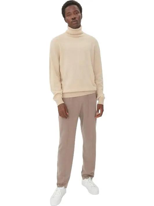 Gobi Cashmere Essential Cashmere Turtleneck Sweater - Beige