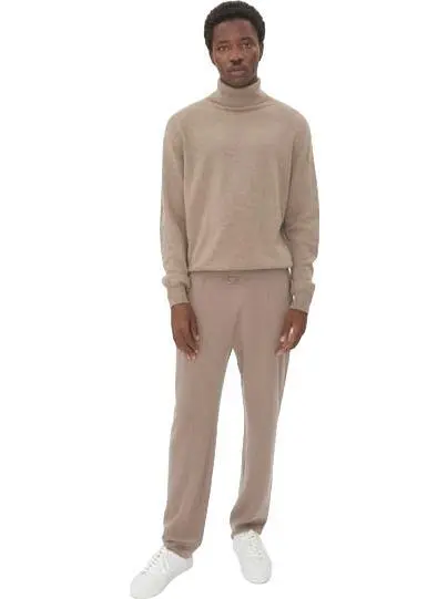 Gobi Cashmere Essential Turtleneck Cashmere Sweater - Taupe
