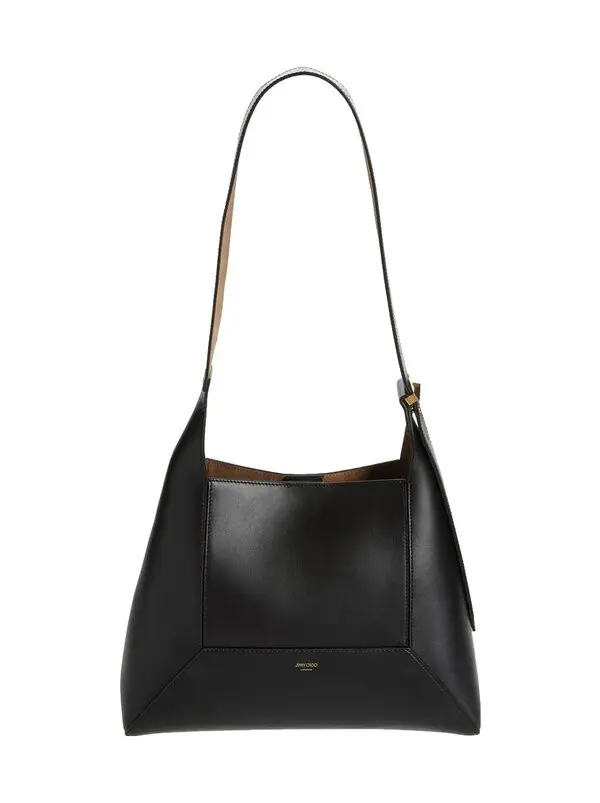 JIMMY CHOO Diamond Leather Hobo - Black/ Gold