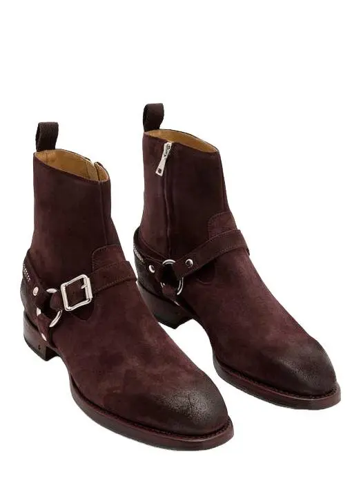 John Varvatos Regent Harness Chain Zip Boot - Oxblood