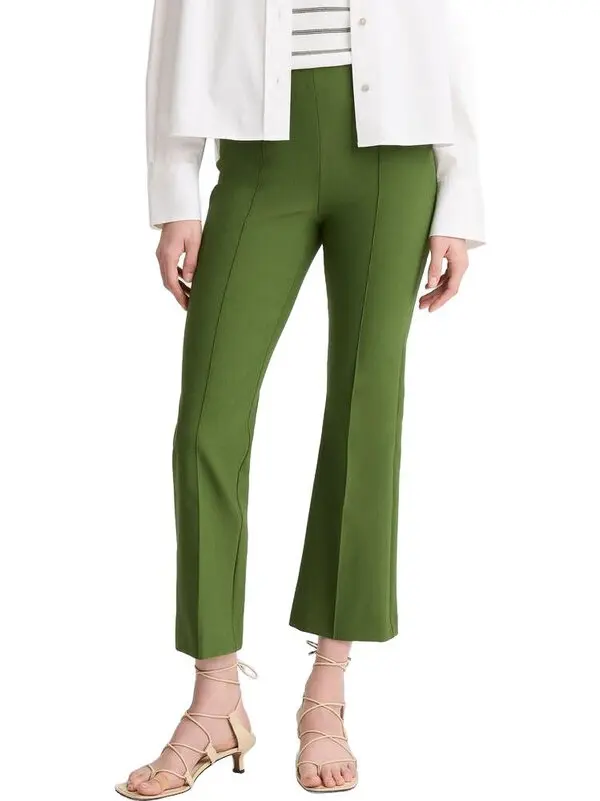 Vince Pintuck Pleat Crop Flare Pants - Herb