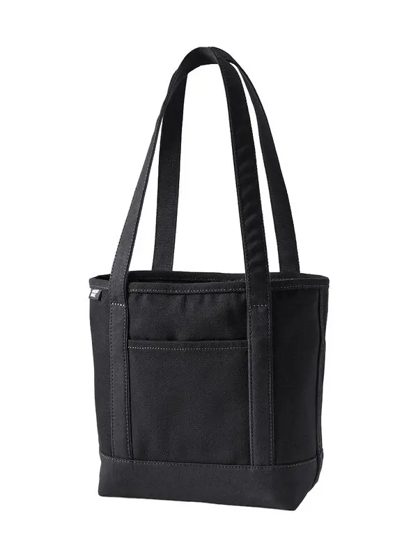 LANDS' END Open Top Canvas Tote Bag - Black/black