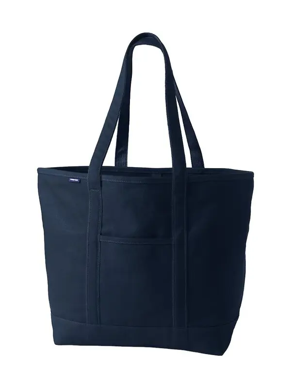 LANDS' END Open Top Canvas Tote Bag - True Navy