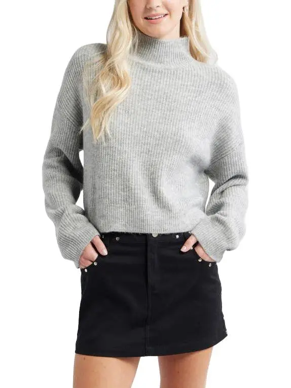 Bp. Oversized Mock Neck Sweater - Grey Heather