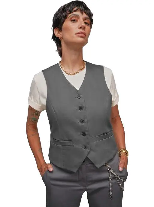 WILDFANG Tailored Fit Vest - Charcoal