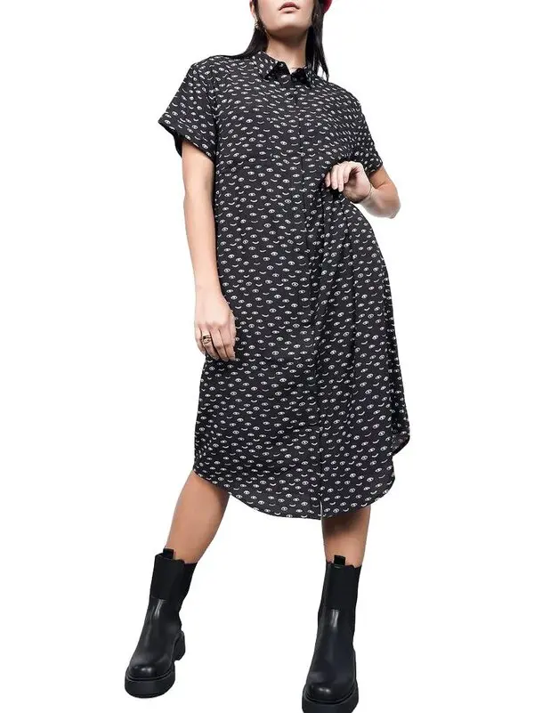 WILDFANG The Empower Shirt Dress - Wink Black
