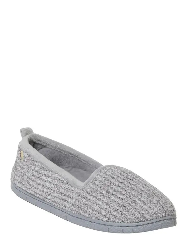 DEARFOAMS Rachel Marled Chenille Slippers - Sleet
