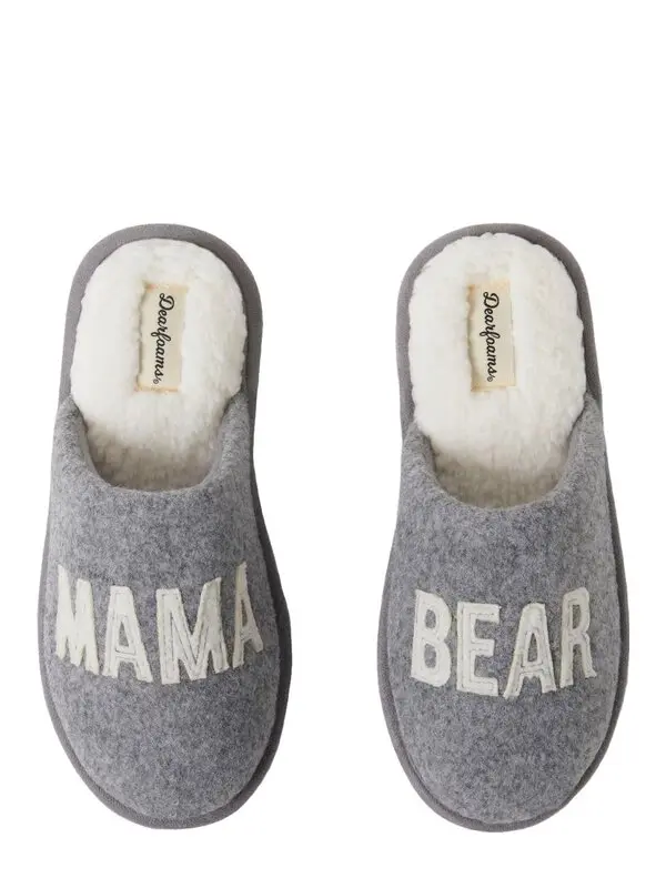 DEARFOAMS Carley Mama Bear Scuff Slipper - Light Heather Grey