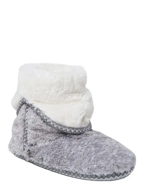 DEARFOAMS Beth Faux Fur Bootie Slipper - Grey Frost