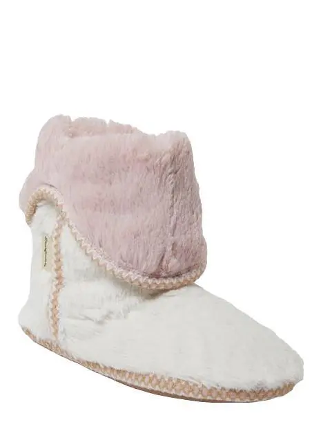 DEARFOAMS Beth Faux Fur Bootie Slipper - Muslin