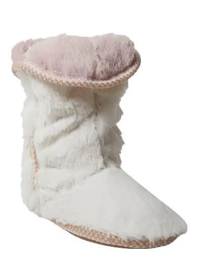 DEARFOAMS Beth Faux Fur Bootie Slipper - Muslin