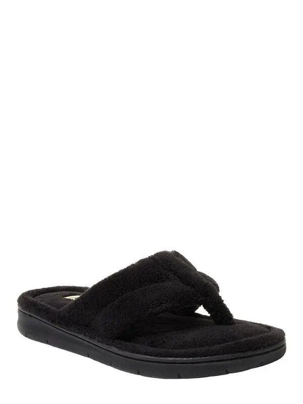 DEARFOAMS Wrenley Terry Thong Slipper - Black