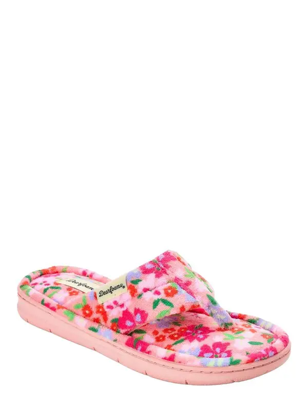 DEARFOAMS Wrenley Terry Thong Slipper - Floral Print